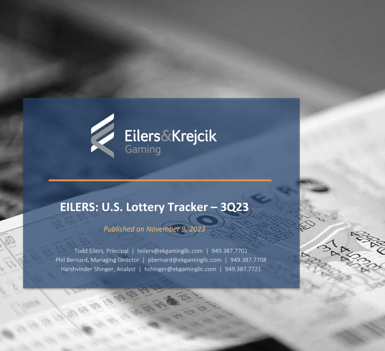 EILERS: U. S. Lottery Tracker - 3Q23 - Eilers & Krejcik Gaming